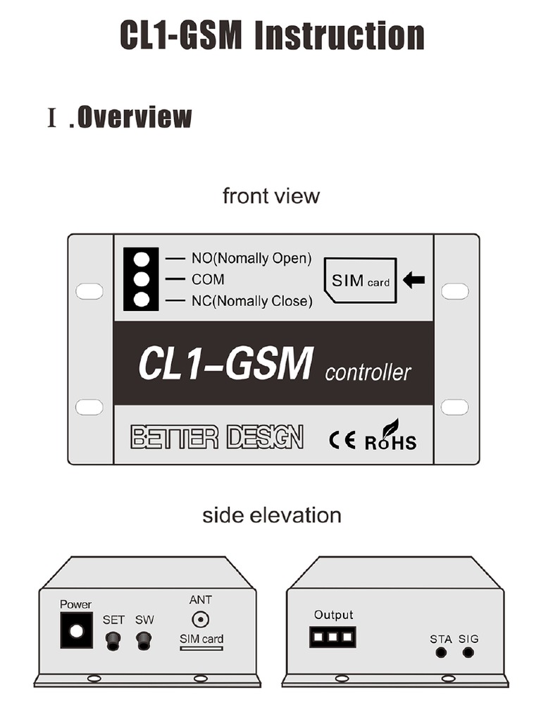 CL1-GSM Chinese English Instructions | PDF