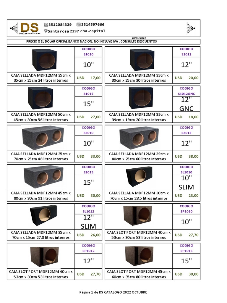 DS Catalogo 2022 Octubre | PDF | Dólar de los Estados Unidos | Vehículos