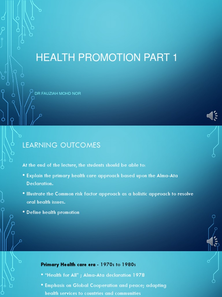 The Primary Healthcare Approach and Health Promotion: Foundations for ...