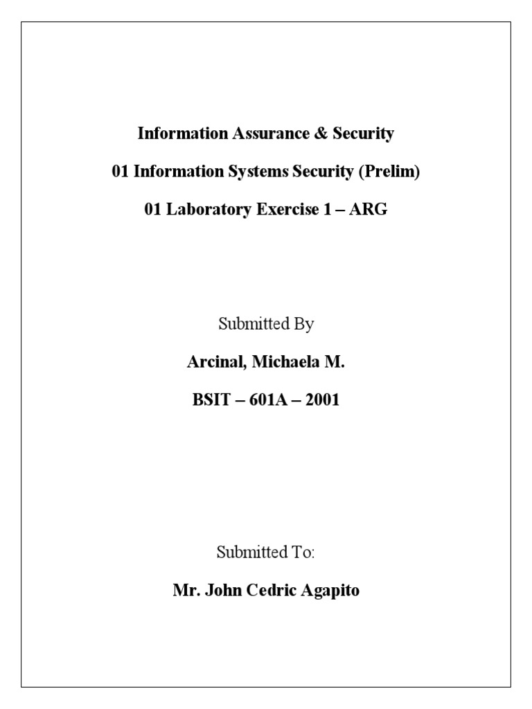 01 Laboratory Exercise 1 | PDF
