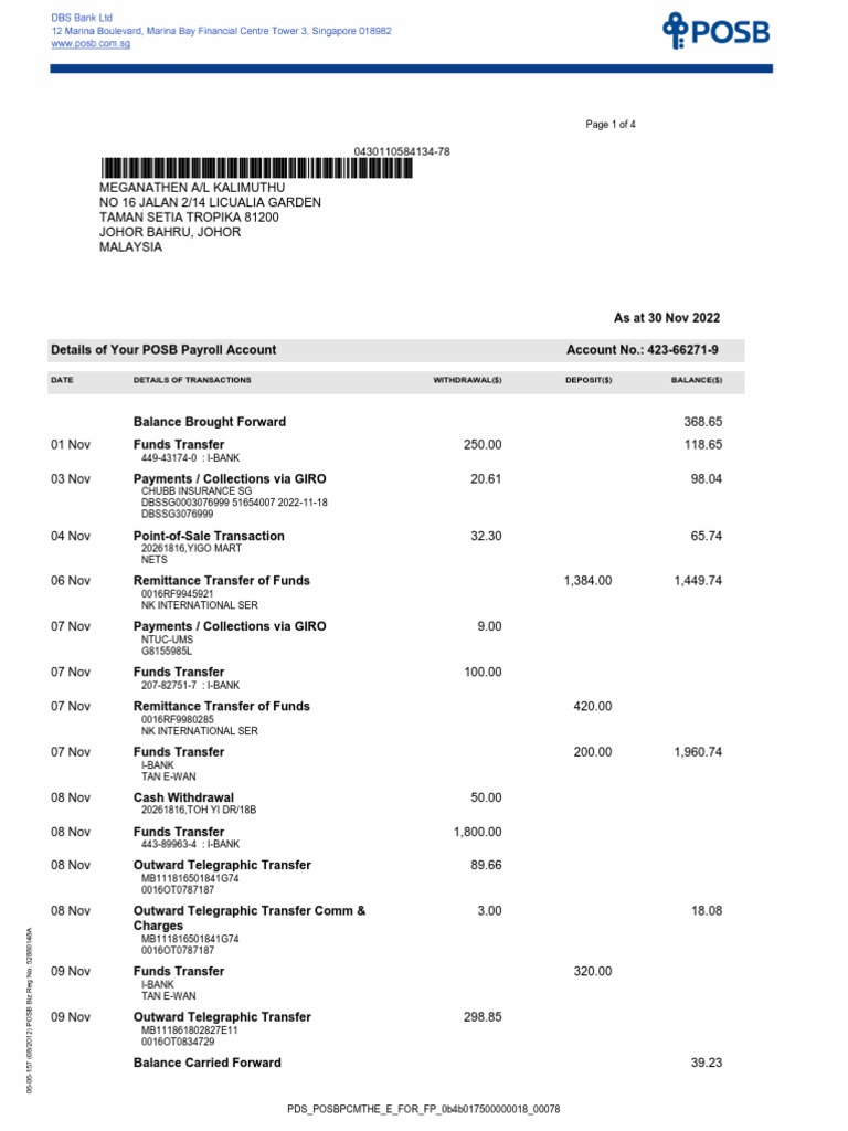November 2022 | PDF | Overdraft | Payments
