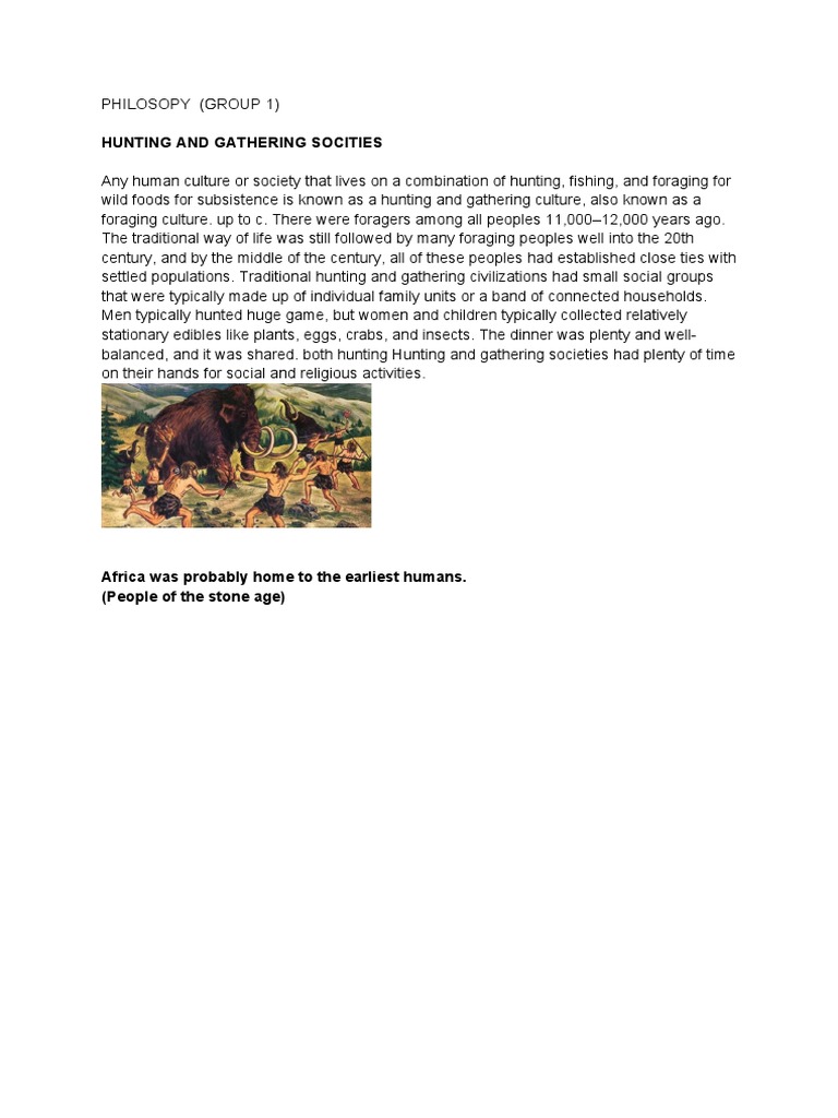 Stone Age Hunting and Gathering Societies | PDF | Social Science ...