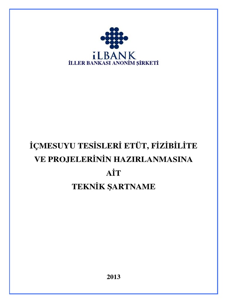 İller Bankasi Anoni̇m Şi̇rketi̇ İçmesuyu Tesi̇sleri̇ Etüt ...