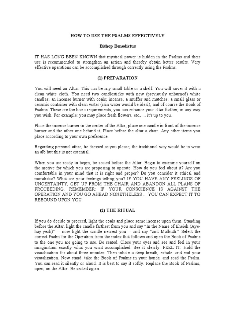 How To Use Psalms Effectively | PDF | Altar | Last Judgment