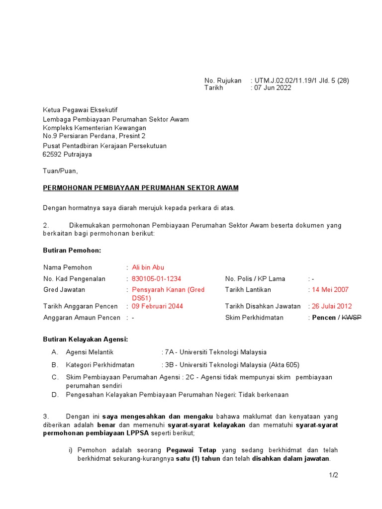 Format Surat Iringan LPPSA | PDF