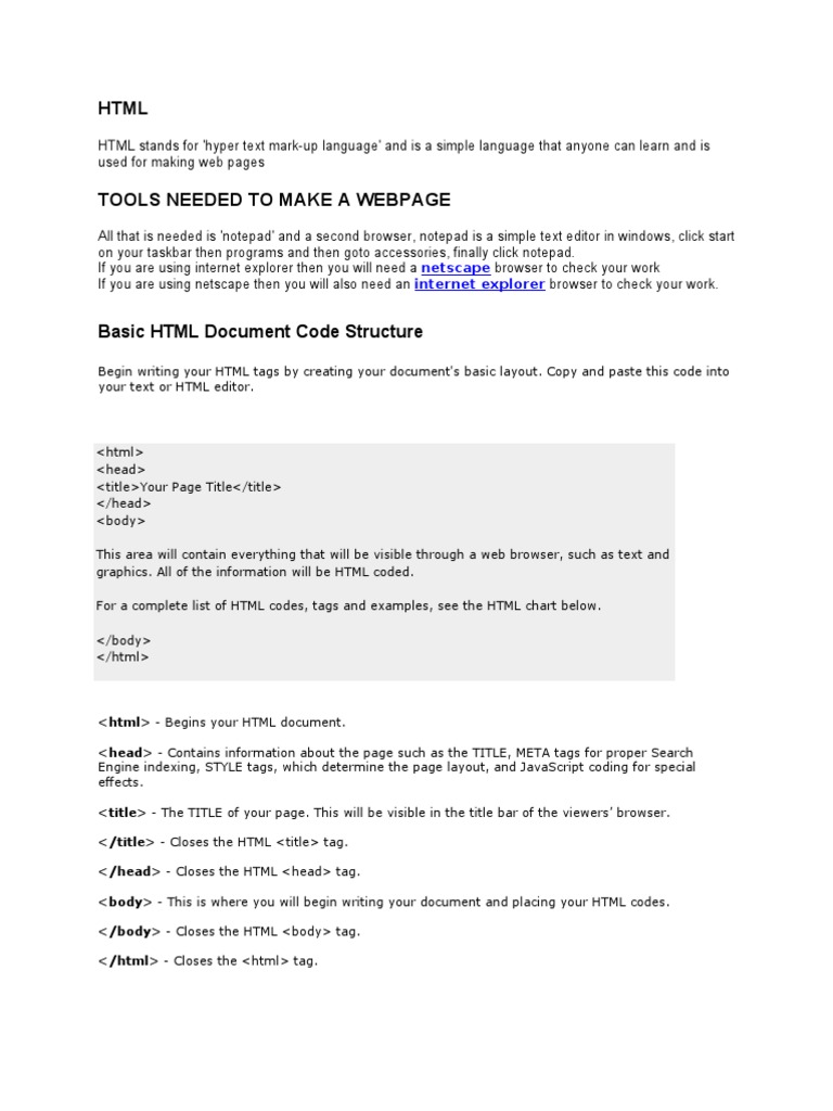 Html Assignment Html Web Page