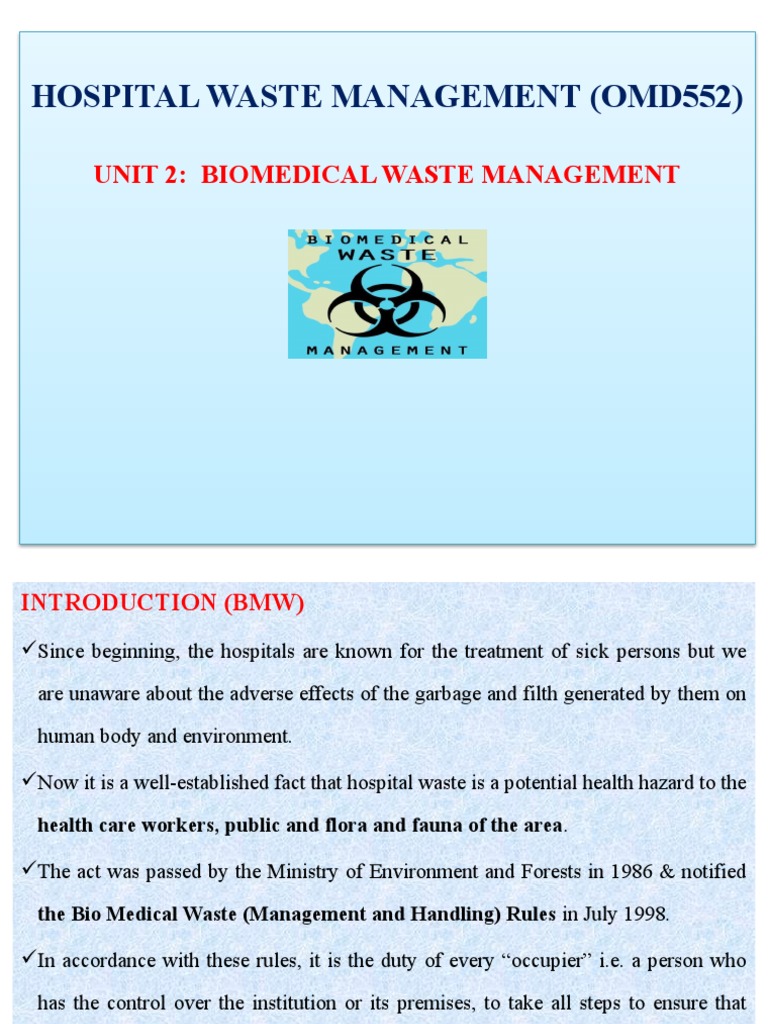 Unit 2 HWM | PDF | Waste | Waste Management