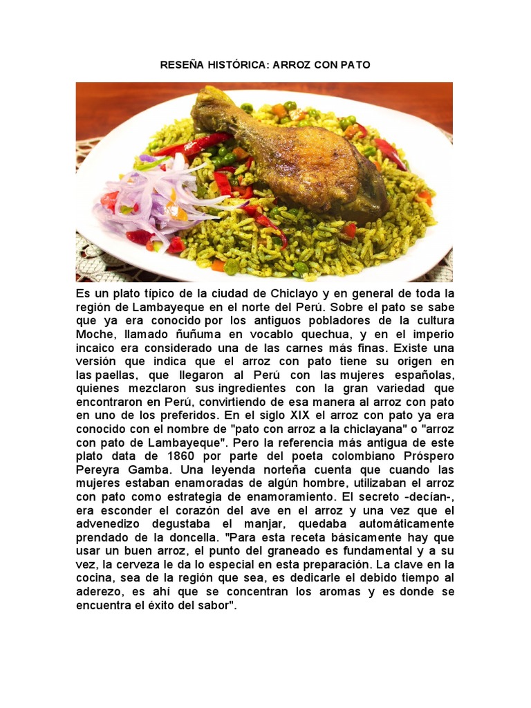 Origen e historia del arroz con pato | PDF