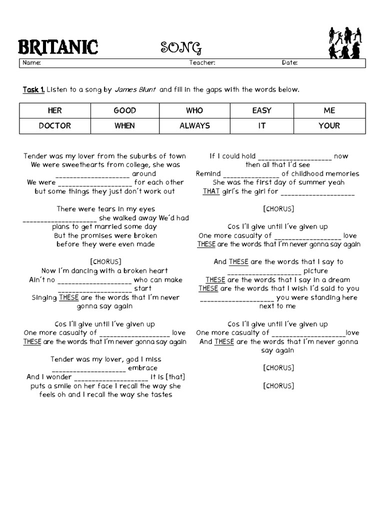 7.2 SONG James Blunt - These Are The Words THAT-THESE | PDF