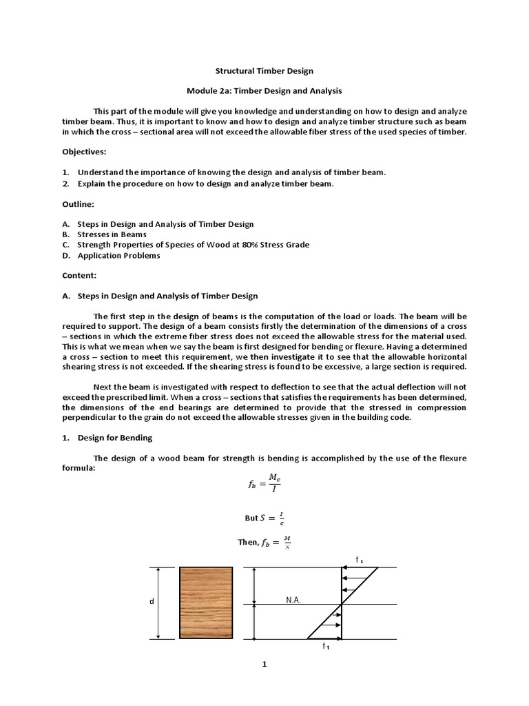 STL Tim Module 2-Timber Design | PDF | Bending | Beam (Structure)