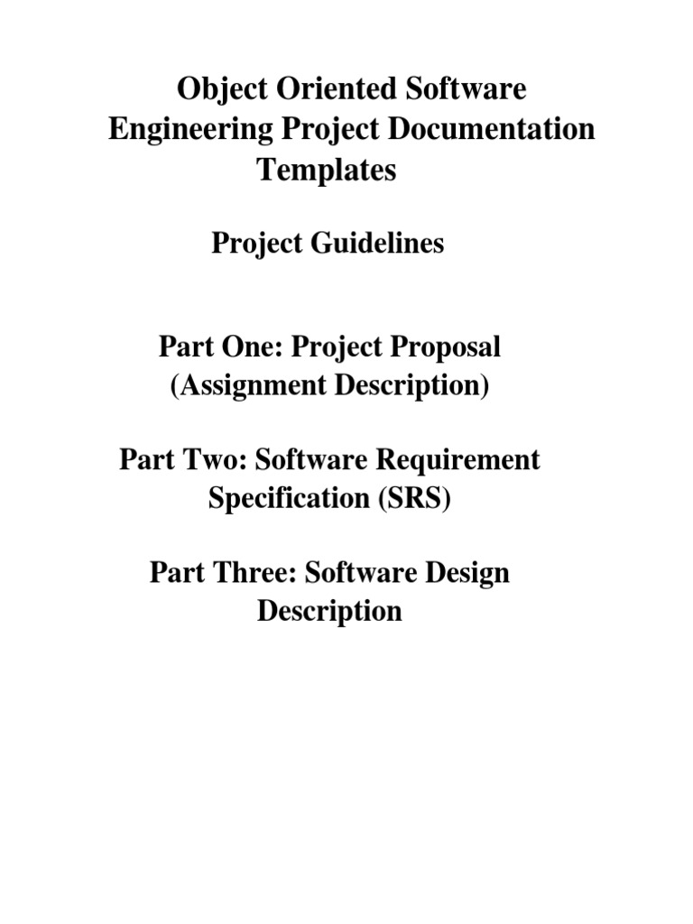 Guidelines for Developing a Project Proposal for an Object Oriented Software Engineering Project ...