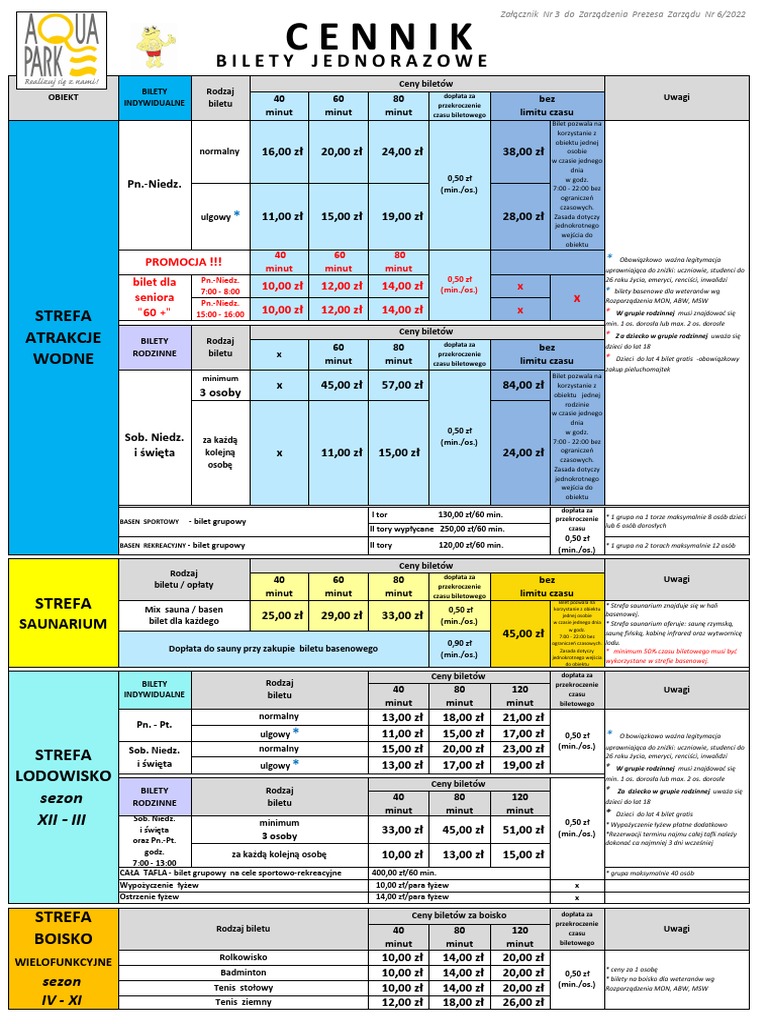 Cennik Bilety Jednorazowe 1.09.2022 | PDF