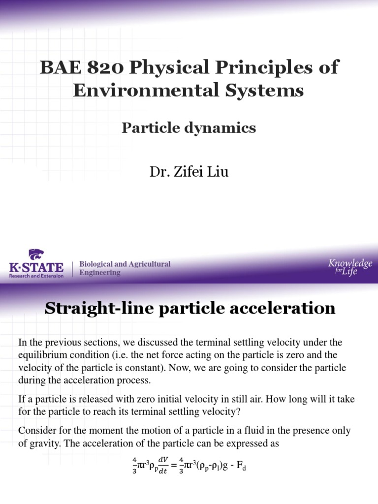 Particle Dynamics 01 Pdf Viscosity Aerosol