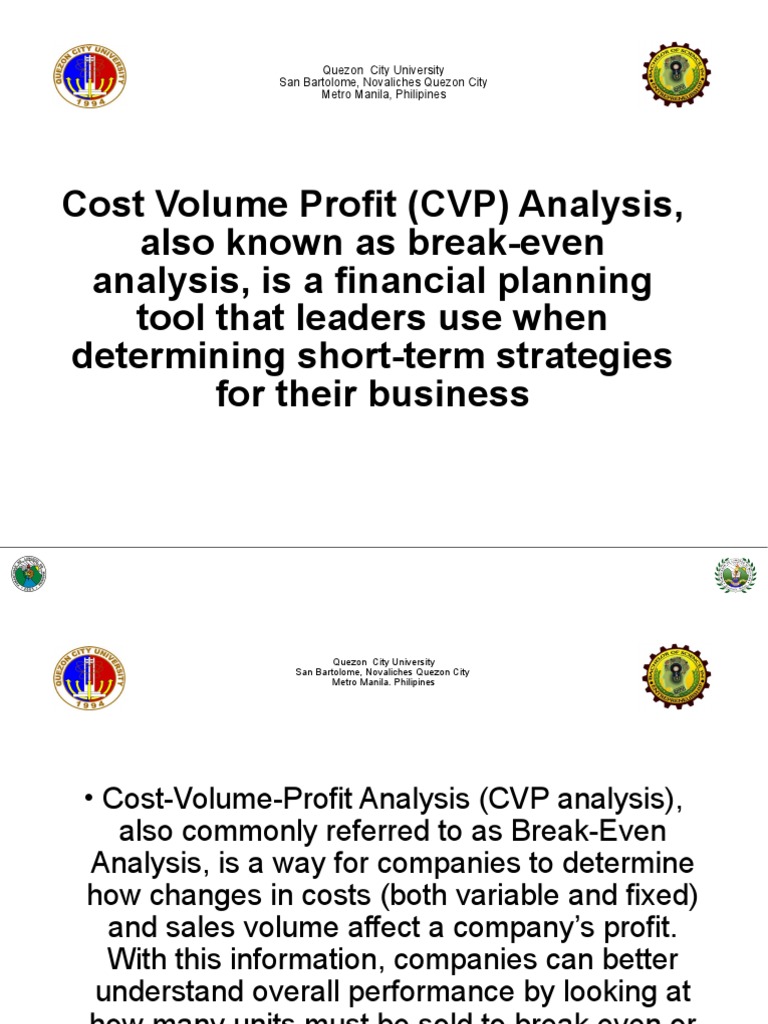 Cost Volume Profit (CVP) Analysis | PDF | Money | Accounting