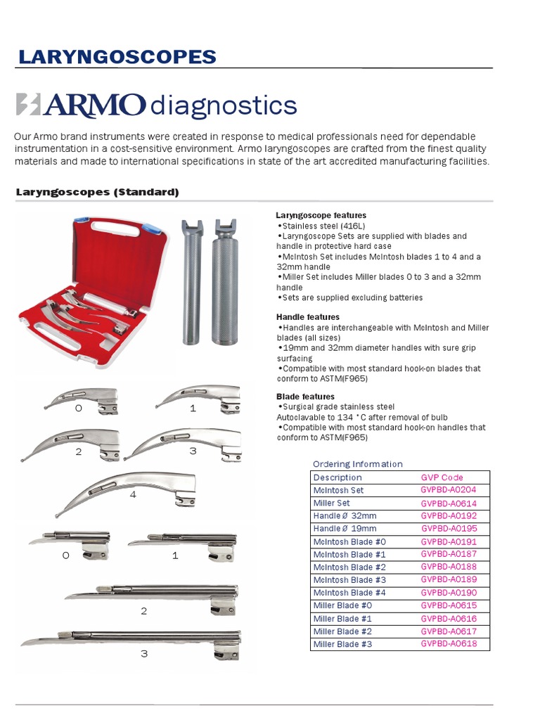 389-Equipment Diagnostic Laryngoscopes Armo-General-Info | PDF ...