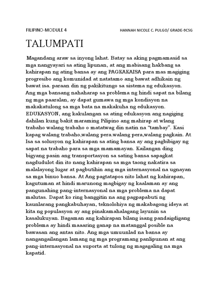 Talumpati Filipino | PDF