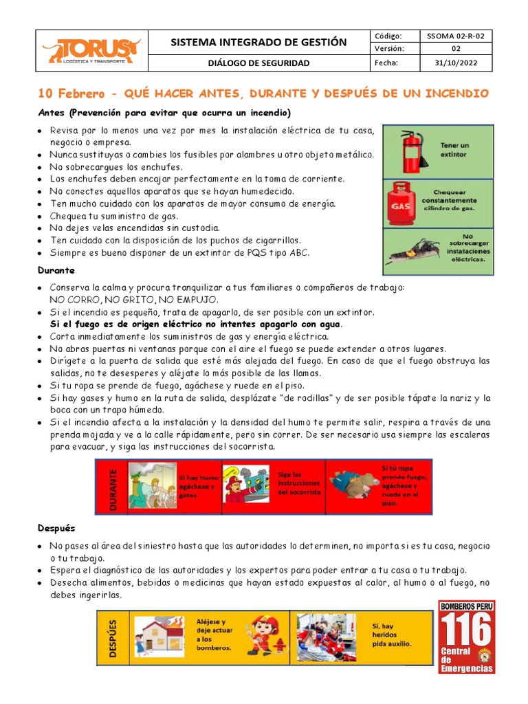 Guía de Seguridad: Incendios 101 | PDF