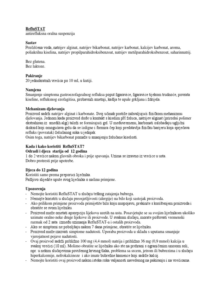 Reflustat Uputa H2kyynvs35 | PDF