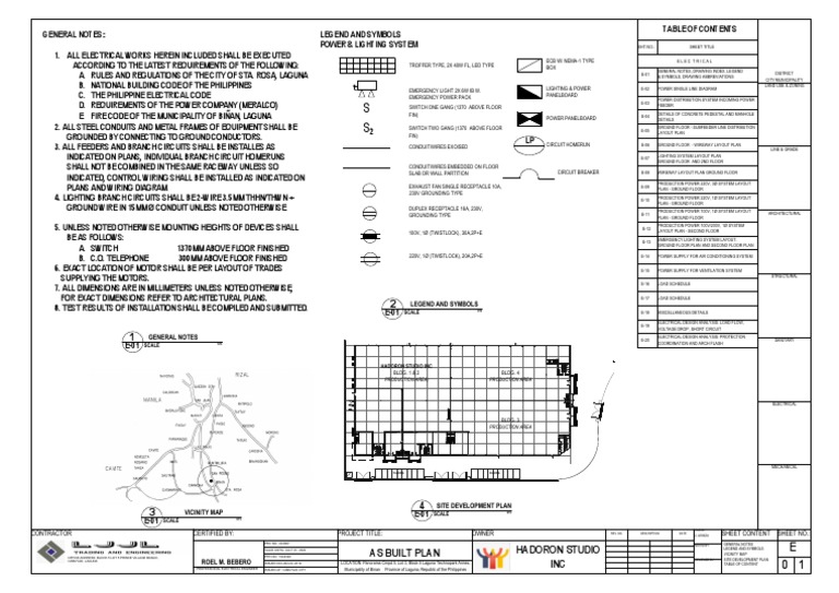 General Notes: Legend and Symbols Power & Lighting System | PDF ...