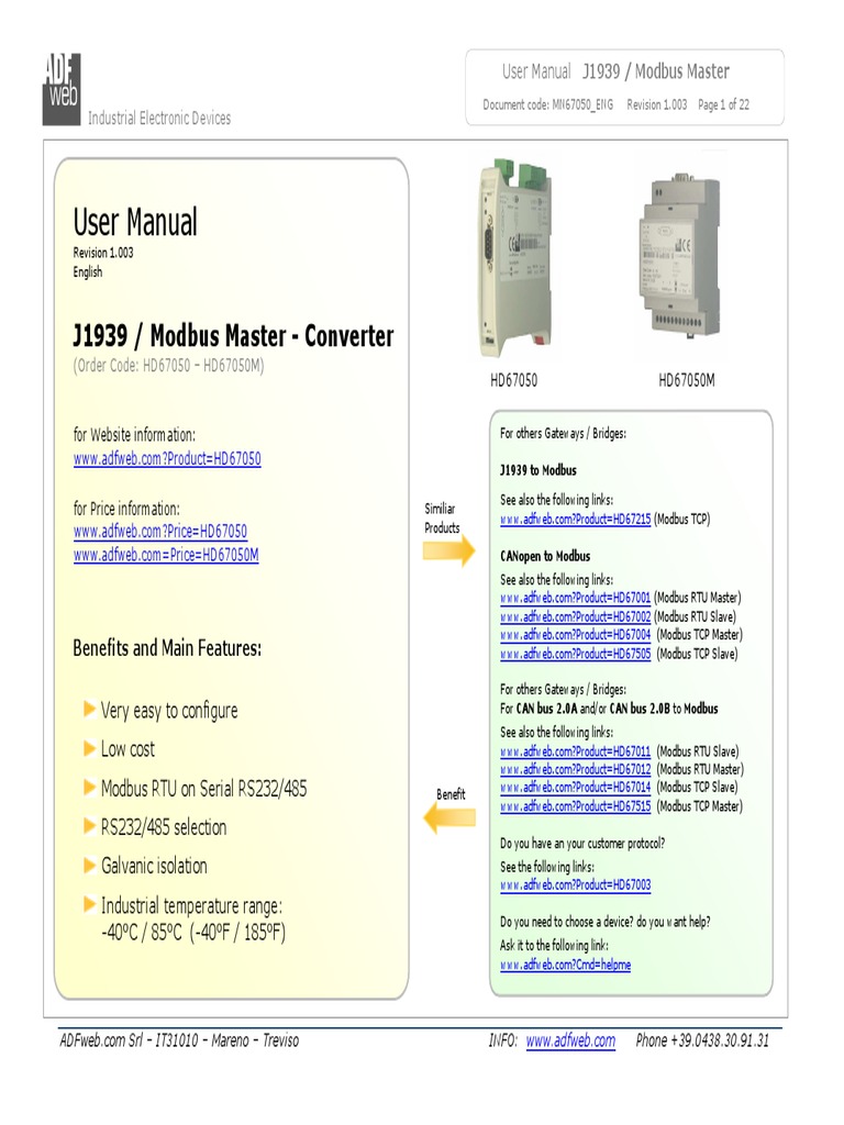ModbusM J1939 MN67050 ENG | PDF | Computer Science | Computer Hardware