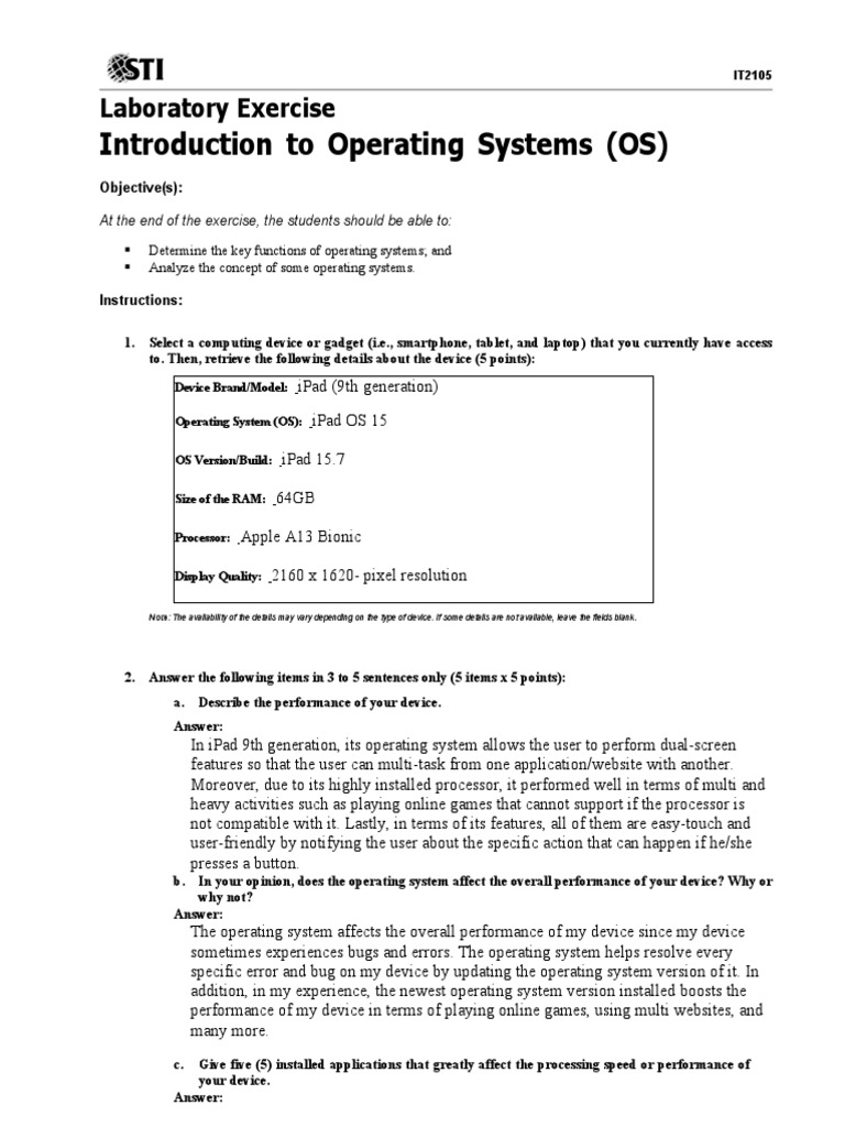 01 Laboratory Exercise 1 (Platform OS) | PDF | Ios | Operating System