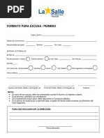 Formato de Excusa Escolar para Cualquier Nivel | PDF