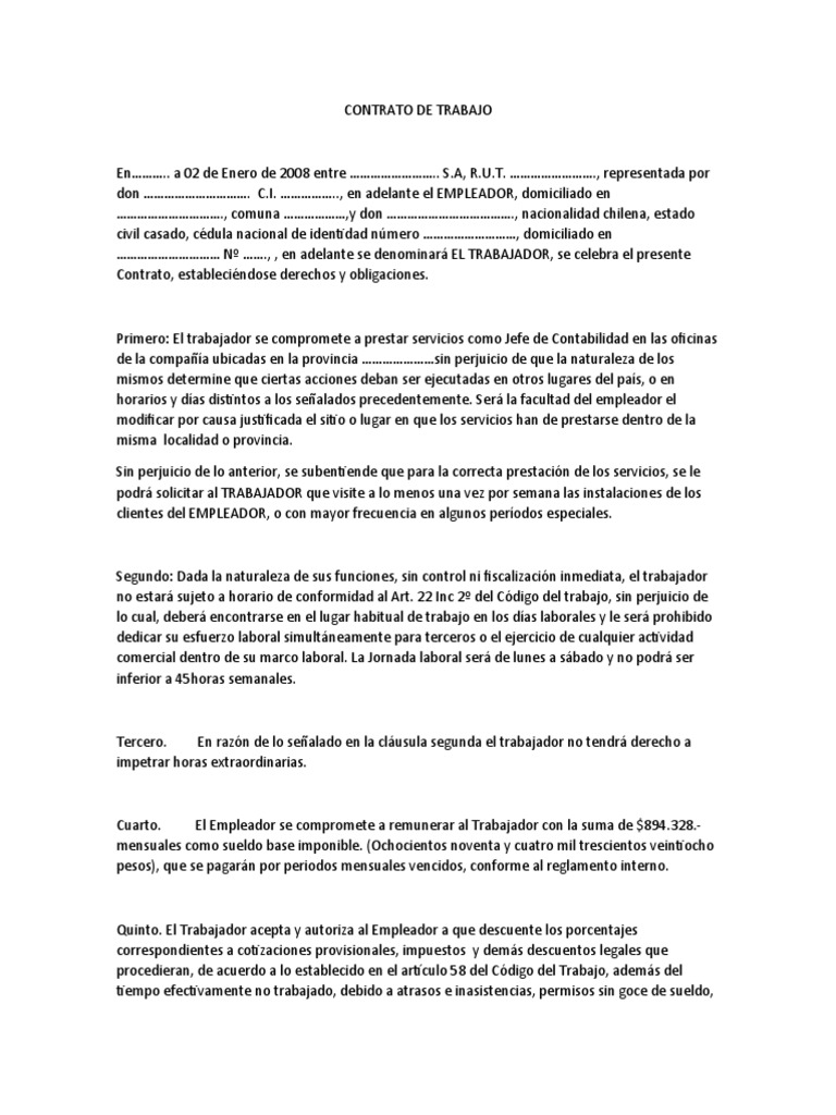 Contrato de Trabajo Art22 | PDF | Derecho laboral | Tiempo de trabajo