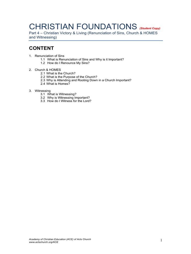 Christian Foundations Part 4 Student V1 PDF | PDF | Christian Church | Jesus