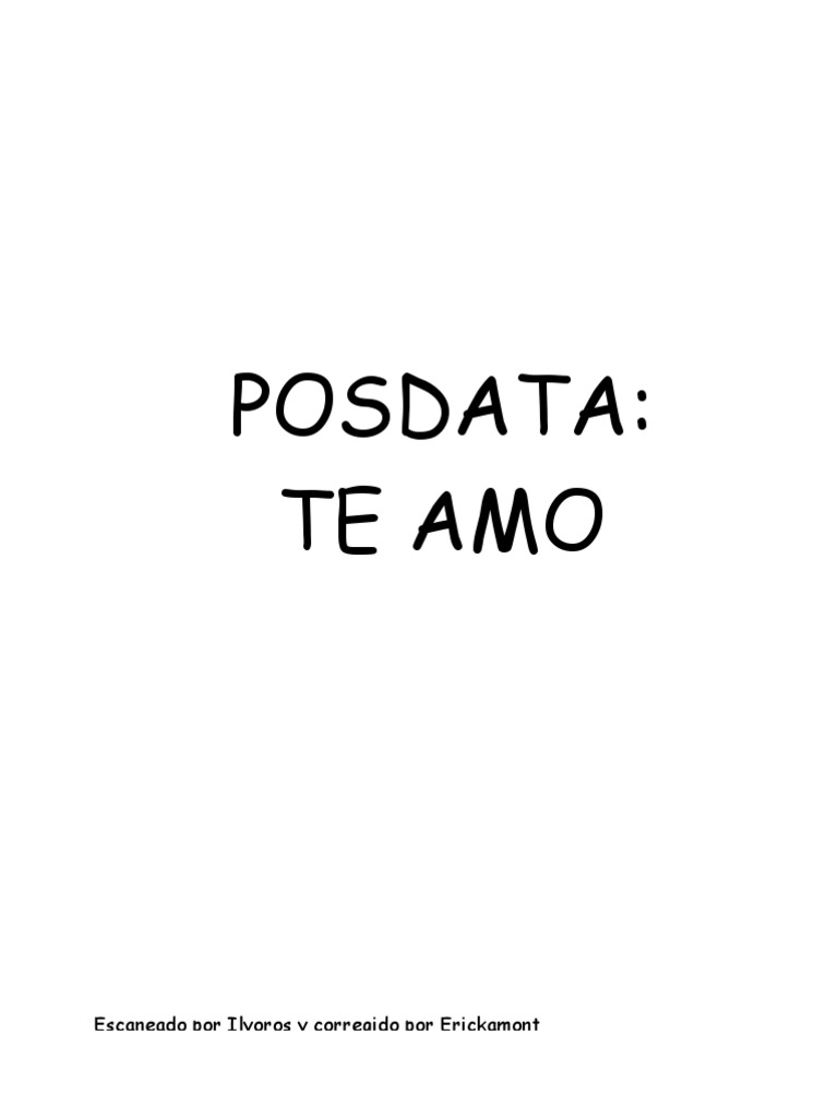 Ahern Cecilia - Posdata Te Amo | PDF | Entretenimiento (general ...