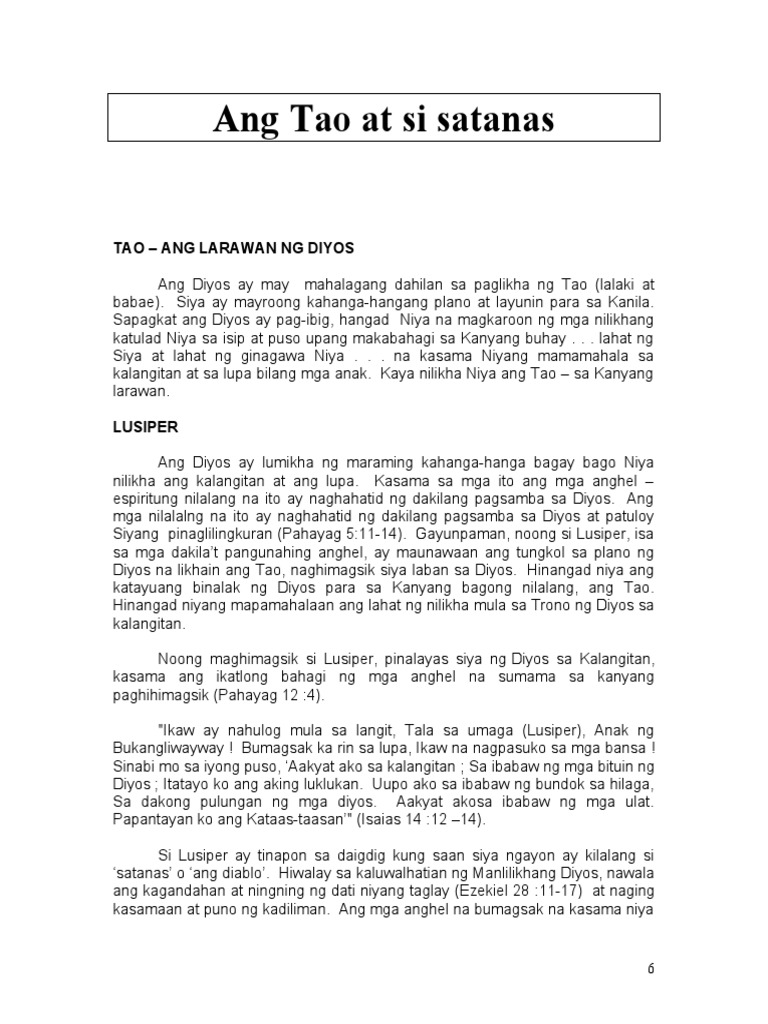 Bs3-Ang Tao at Si Satanas | PDF