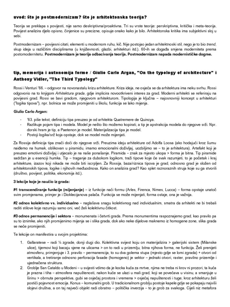 Teorija Arhitekture | PDF