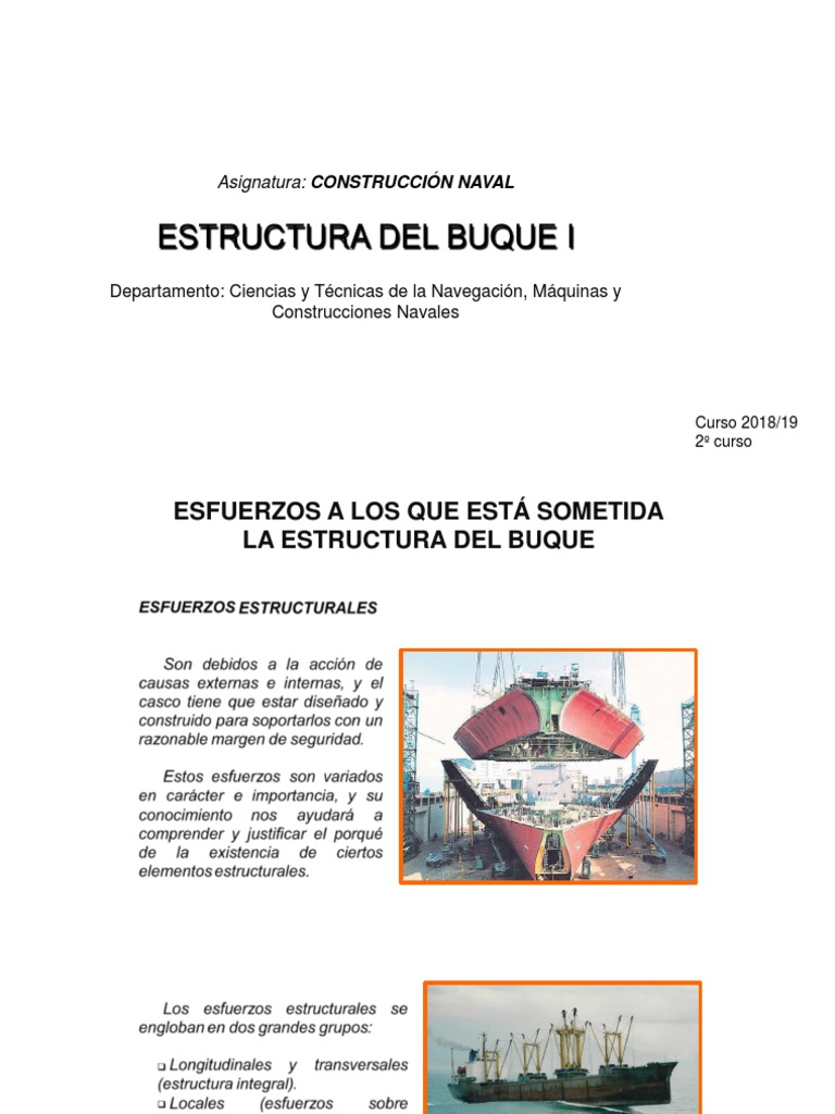 Estructura del Buque: Esfuerzos y Sistemas | PDF | Transporte de agua | Construcción naval