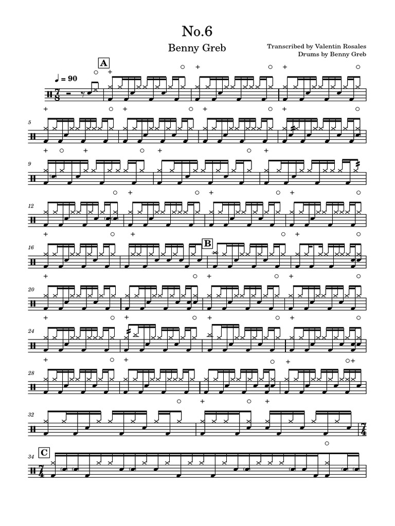 No.6 - Benny Greb | PDF | Percussion Instruments | Drumming