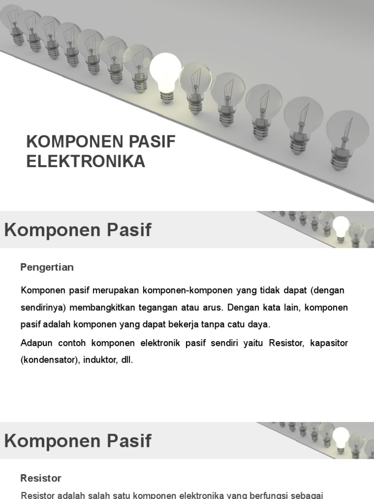 Komponen Pasif Elektronika - Pertemuan Ke-3 | PDF