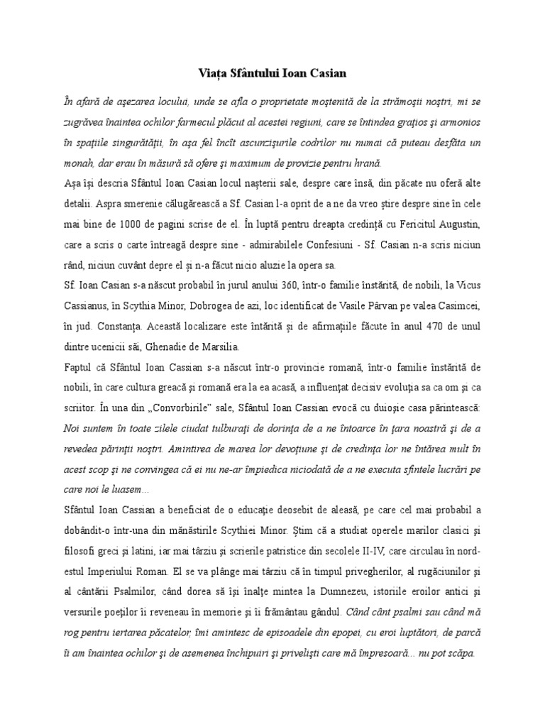 Sf. Ioan Casian | PDF