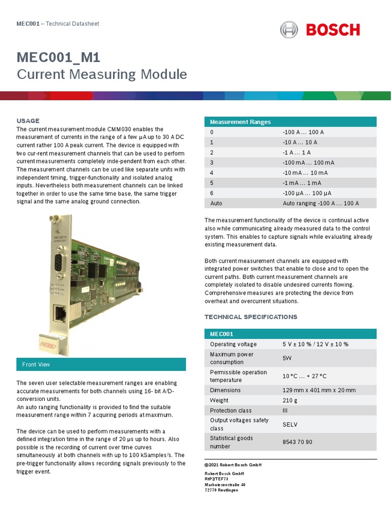 MEC001 M1 Technical Datasheet en PDF | PDF | Analog To Digital Converter | Computing