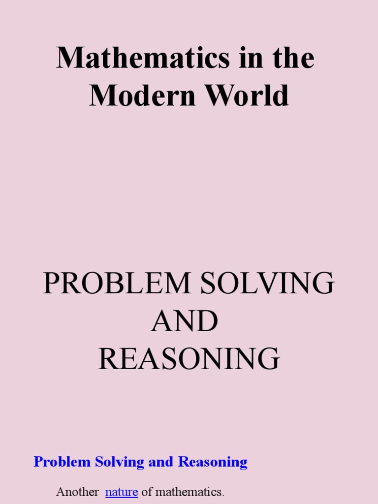 Problem Solving and Reasoning | PDF | Inductive Reasoning | Reason