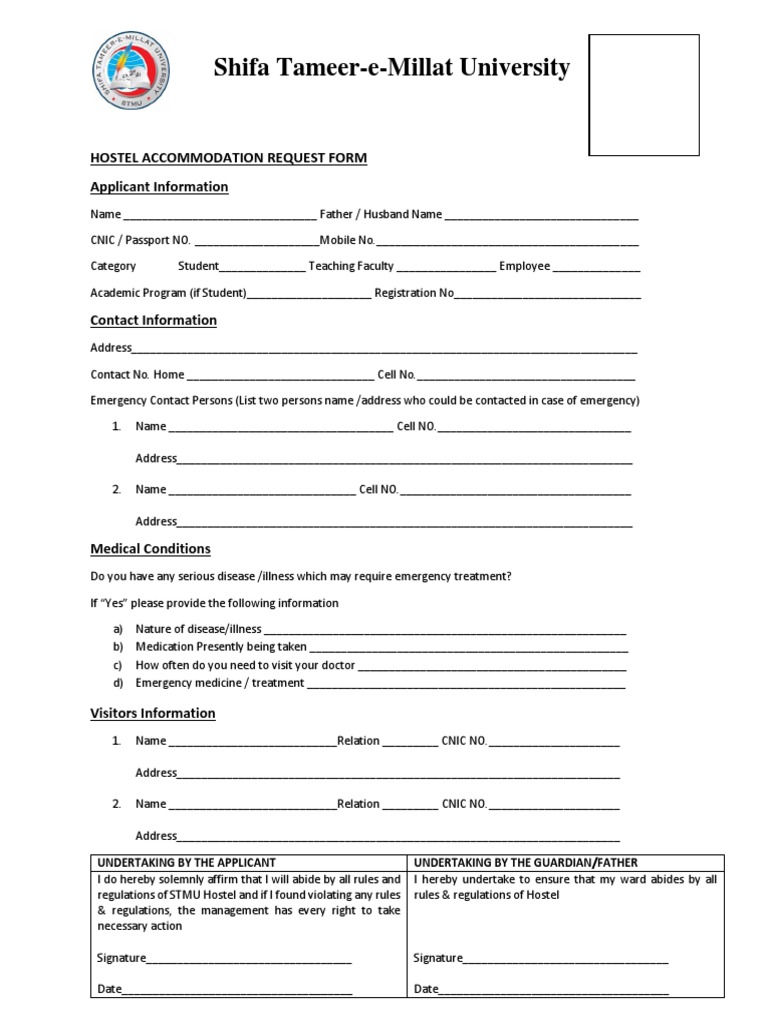Hostel Accommodation Request Form | PDF | Justice | Crime & Violence