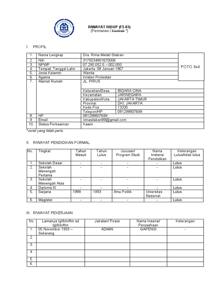 Formatcv Lsbu GKB | PDF