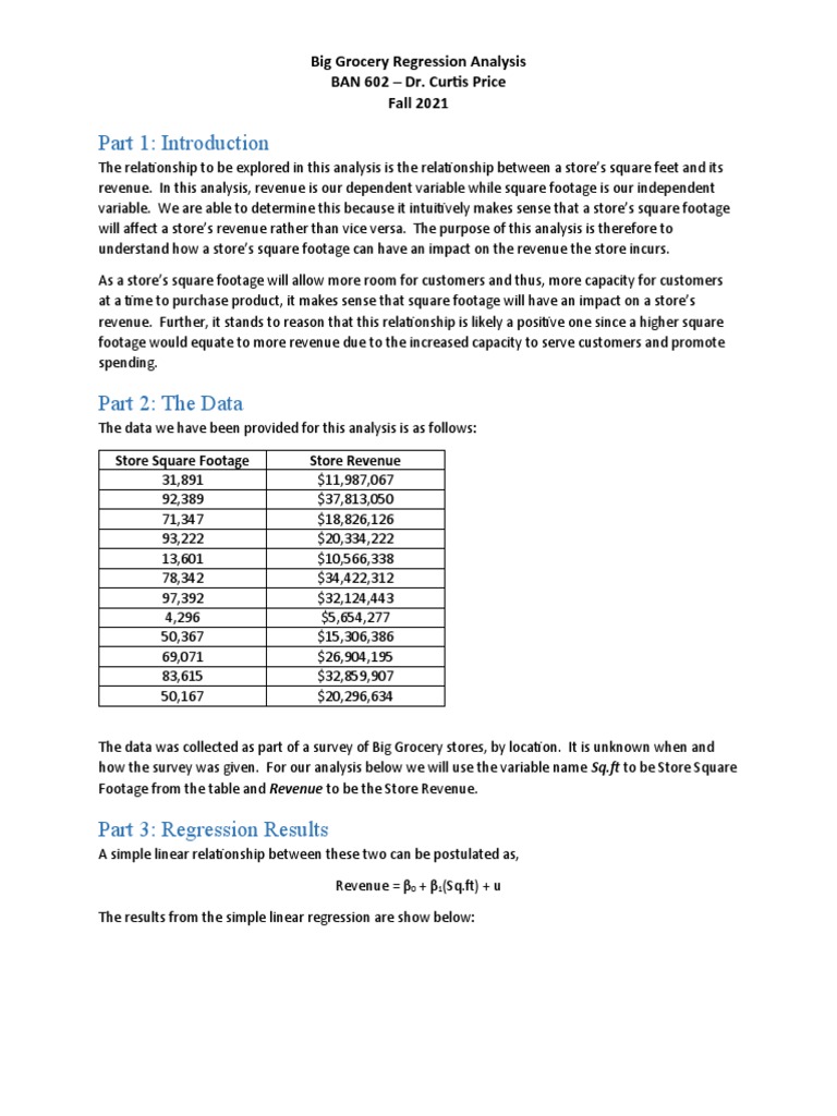 BAN 602 - Project1 | PDF | Linear Regression | Regression Analysis