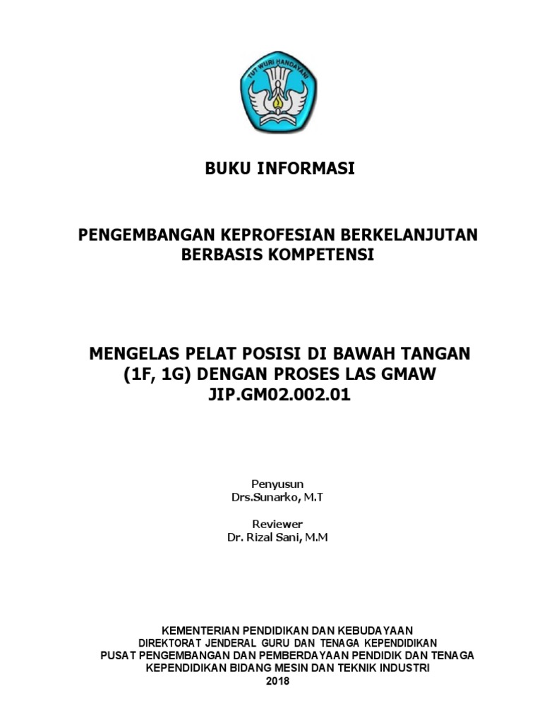Buku Informasi - Mengelas Pelat Posisi Di Bawah Tangan (1F, 1G) Dengan ...