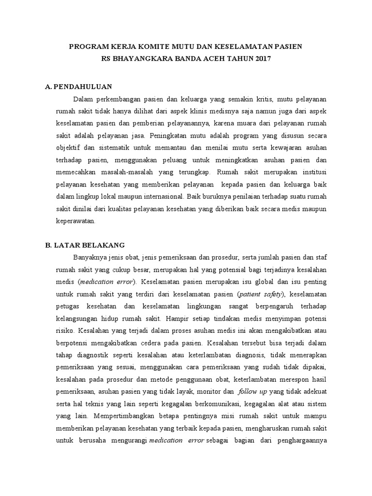 Program Kerja KMKP 2017 | PDF