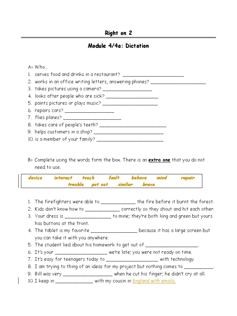 Right On 2 4-4a | PDF