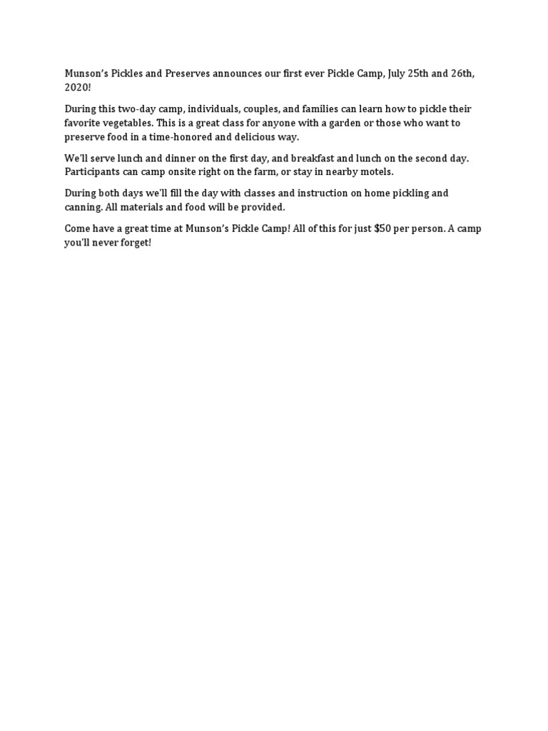 L1 T1 Try2 Pickle Camp Starter | PDF