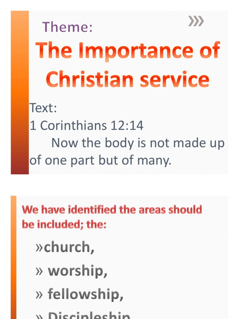 01-22-23 The Importance of Christian Service | PDF | Systematic ...