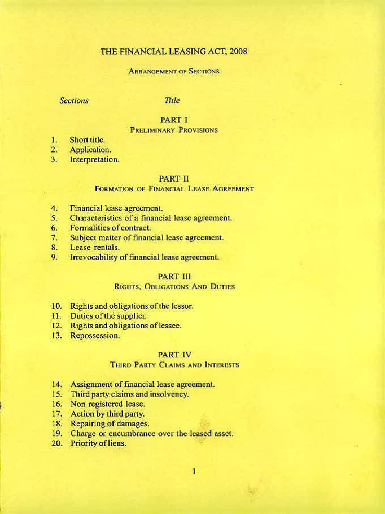 Financial Leasing Act | PDF