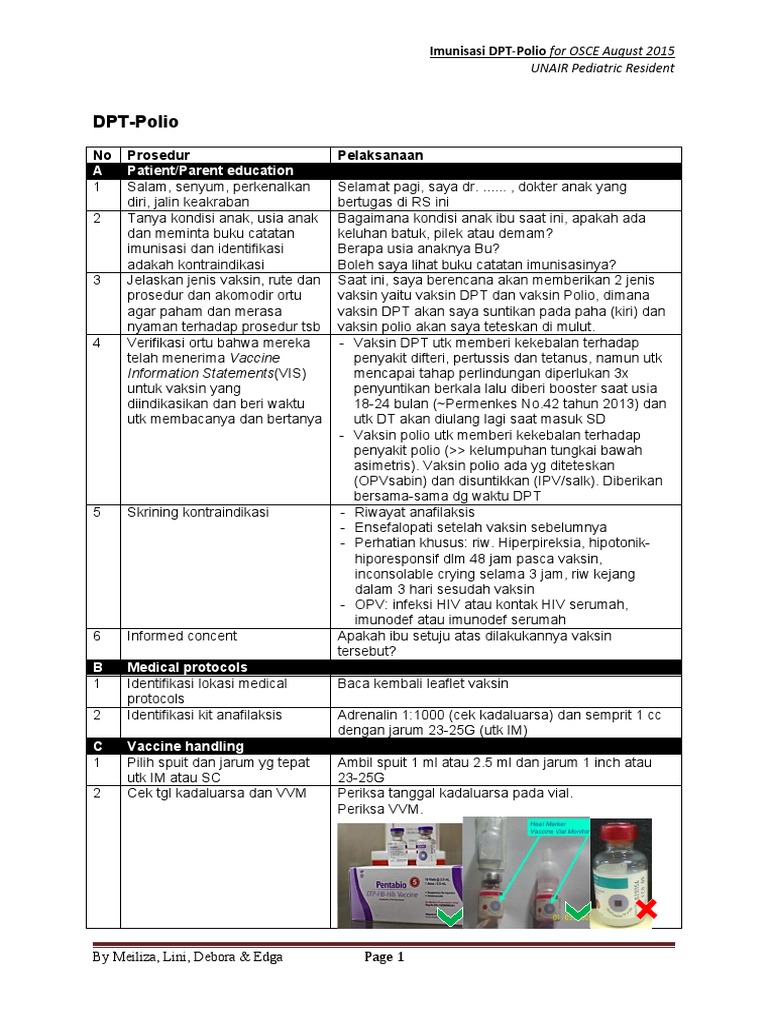 Panduan Imunisasi DPT-Polio Anak | PDF | Kesehatan Holistik | Sains & Matematika