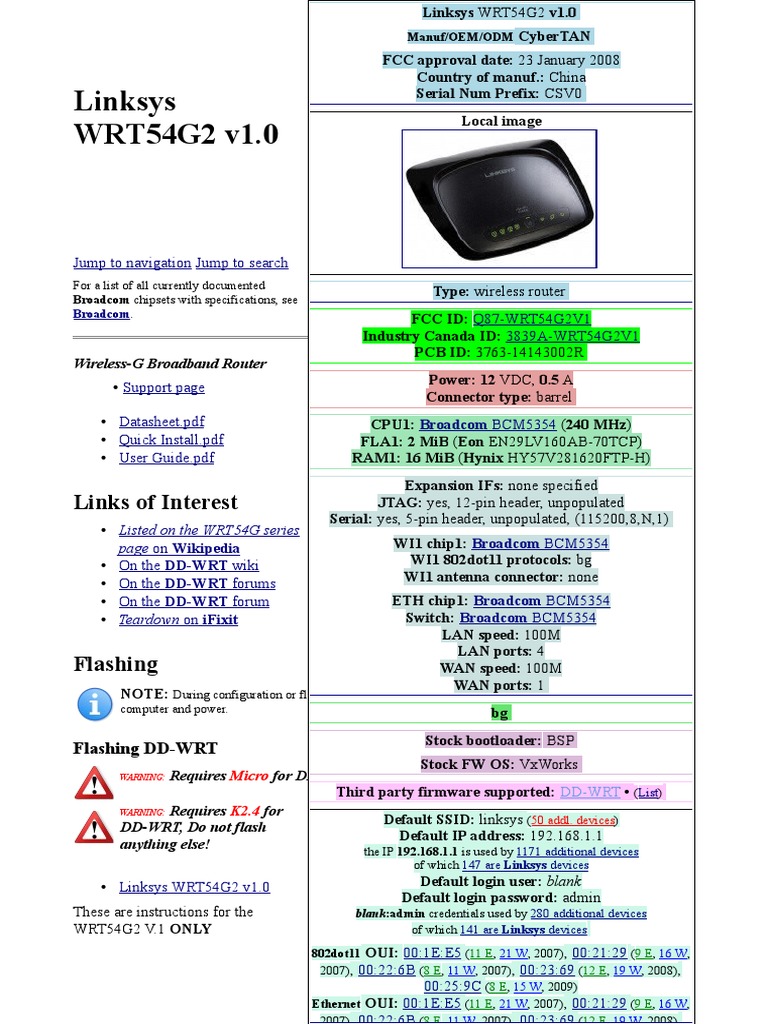 Linksys WRT54G2 v1.0 Router Guide | PDF | Computer Engineering | Internet Protocols