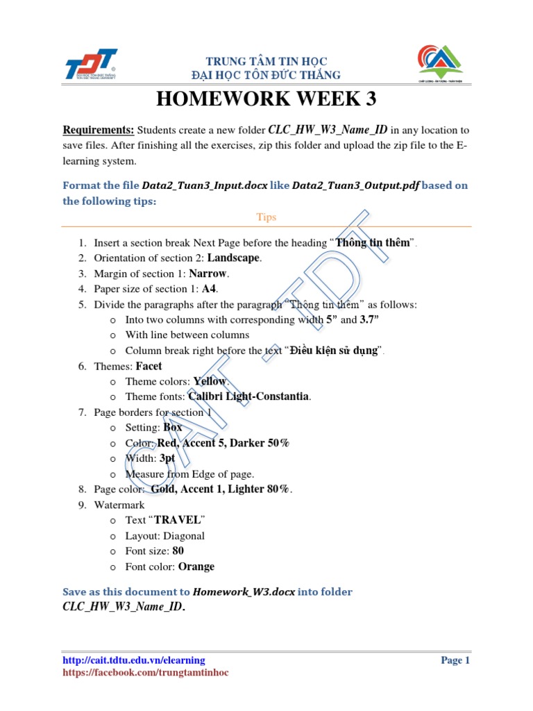 CLC - Homework - Word 2016 - W3 | PDF