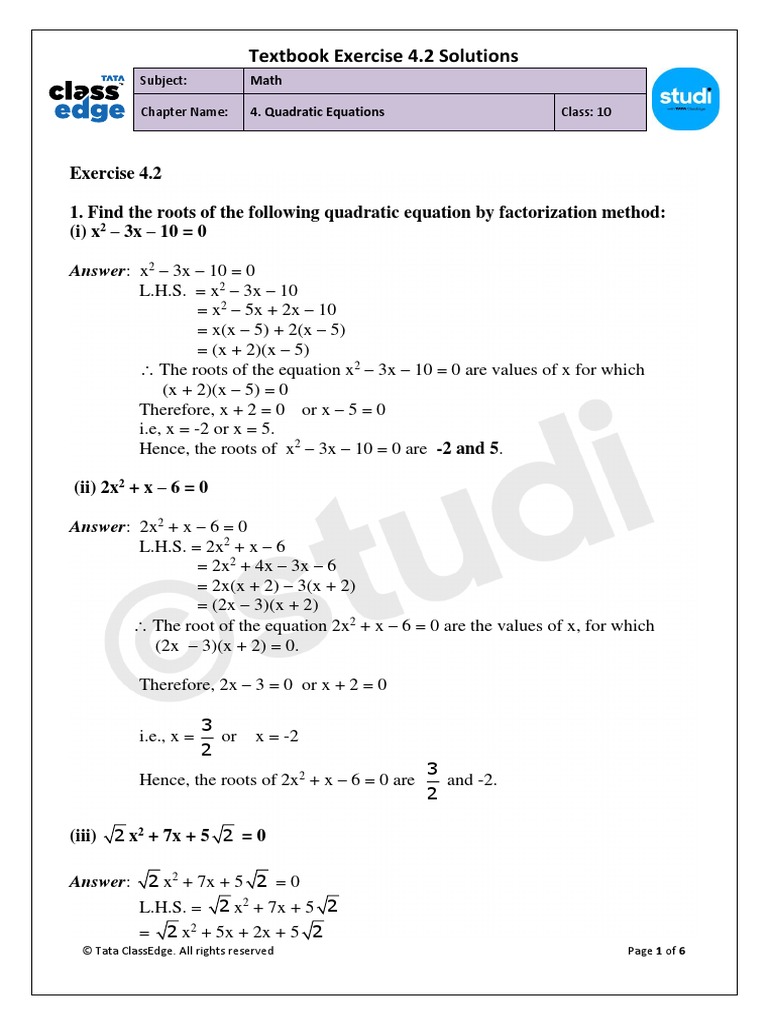 Quadratic Equation | PDF | Elementary Geometry | Algebra